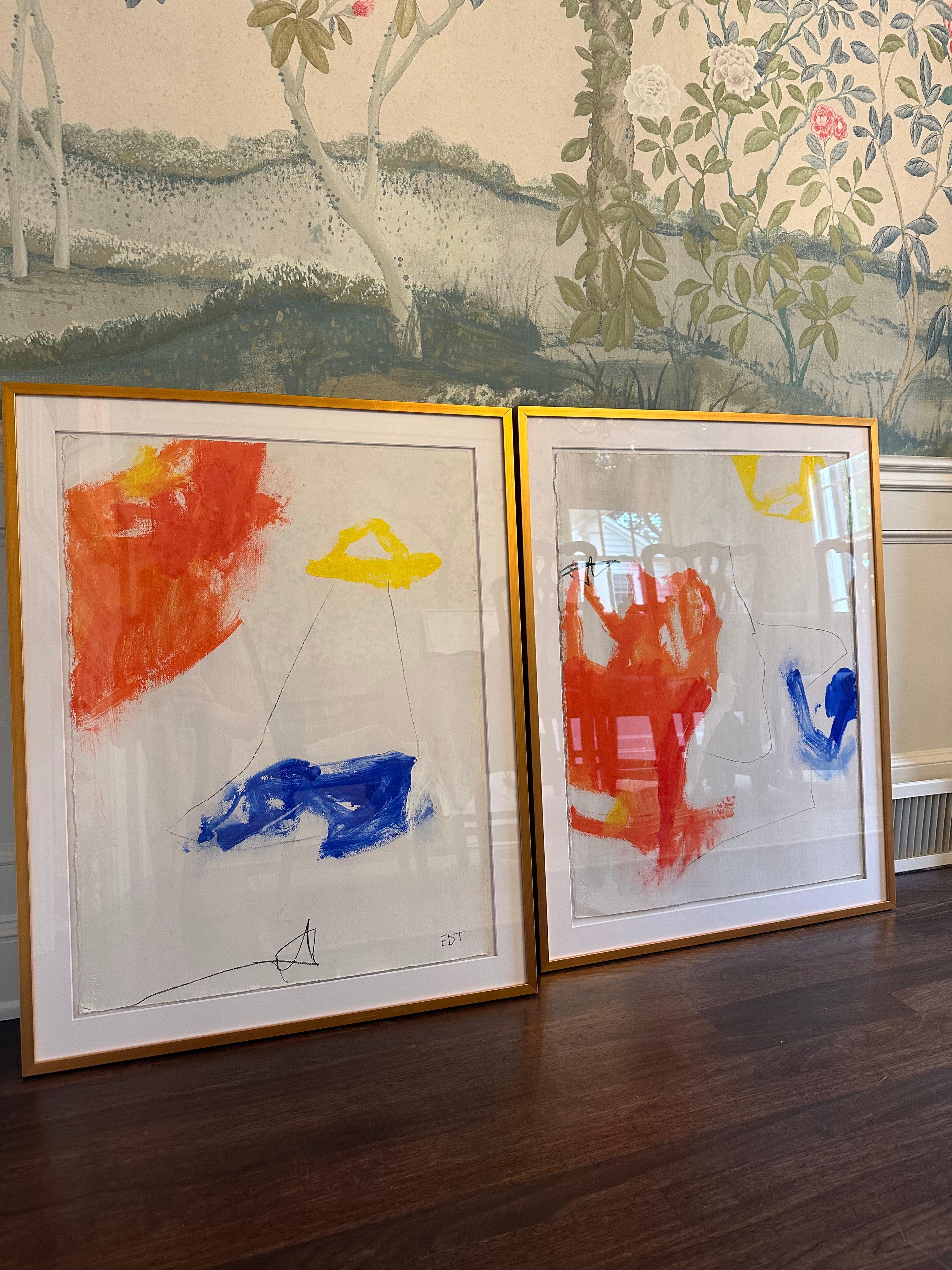 Two large scale framed paper paintings – Erin Donahue Tice