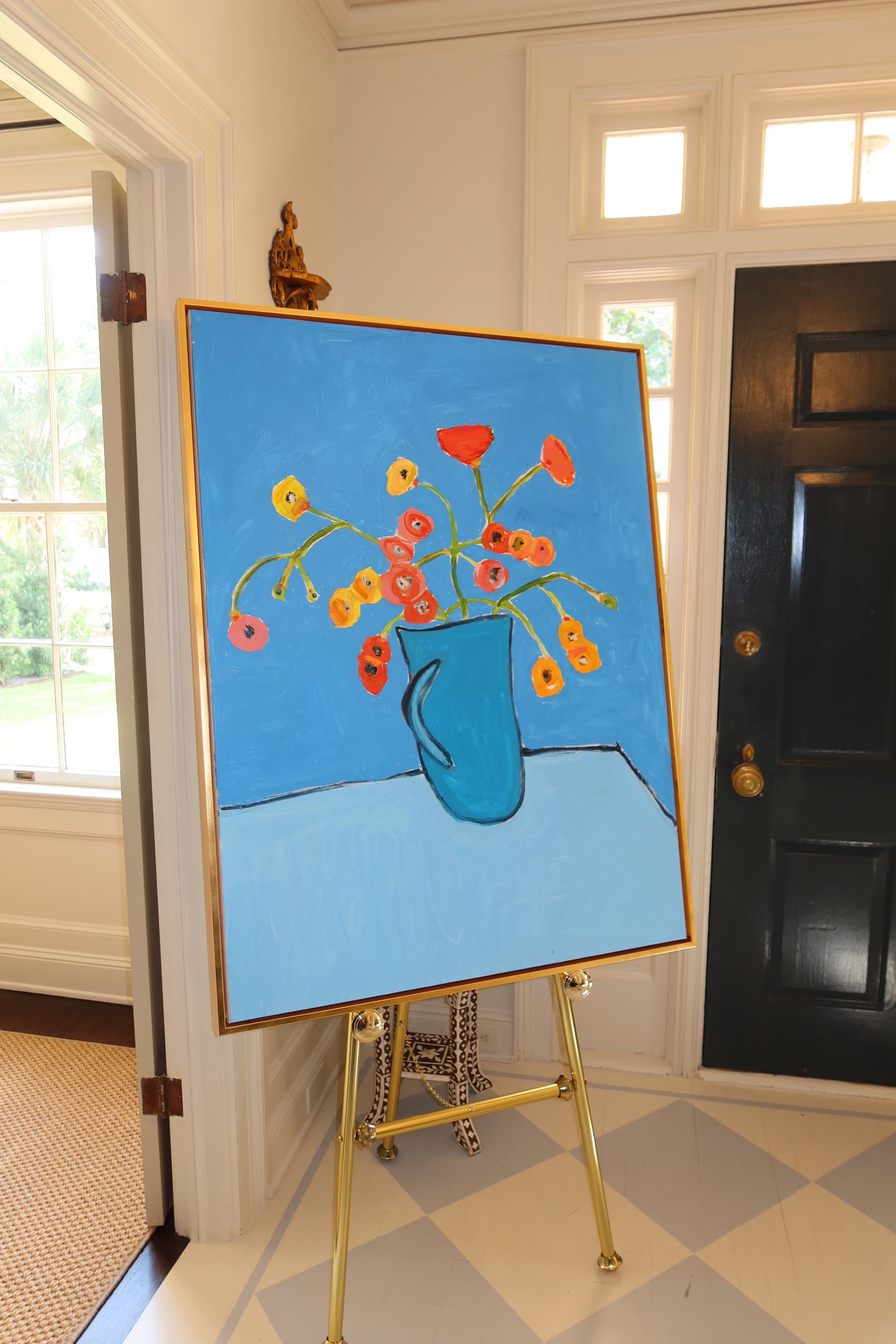 Cerulean Vase with Wild Poppies – Erin Donahue Tice